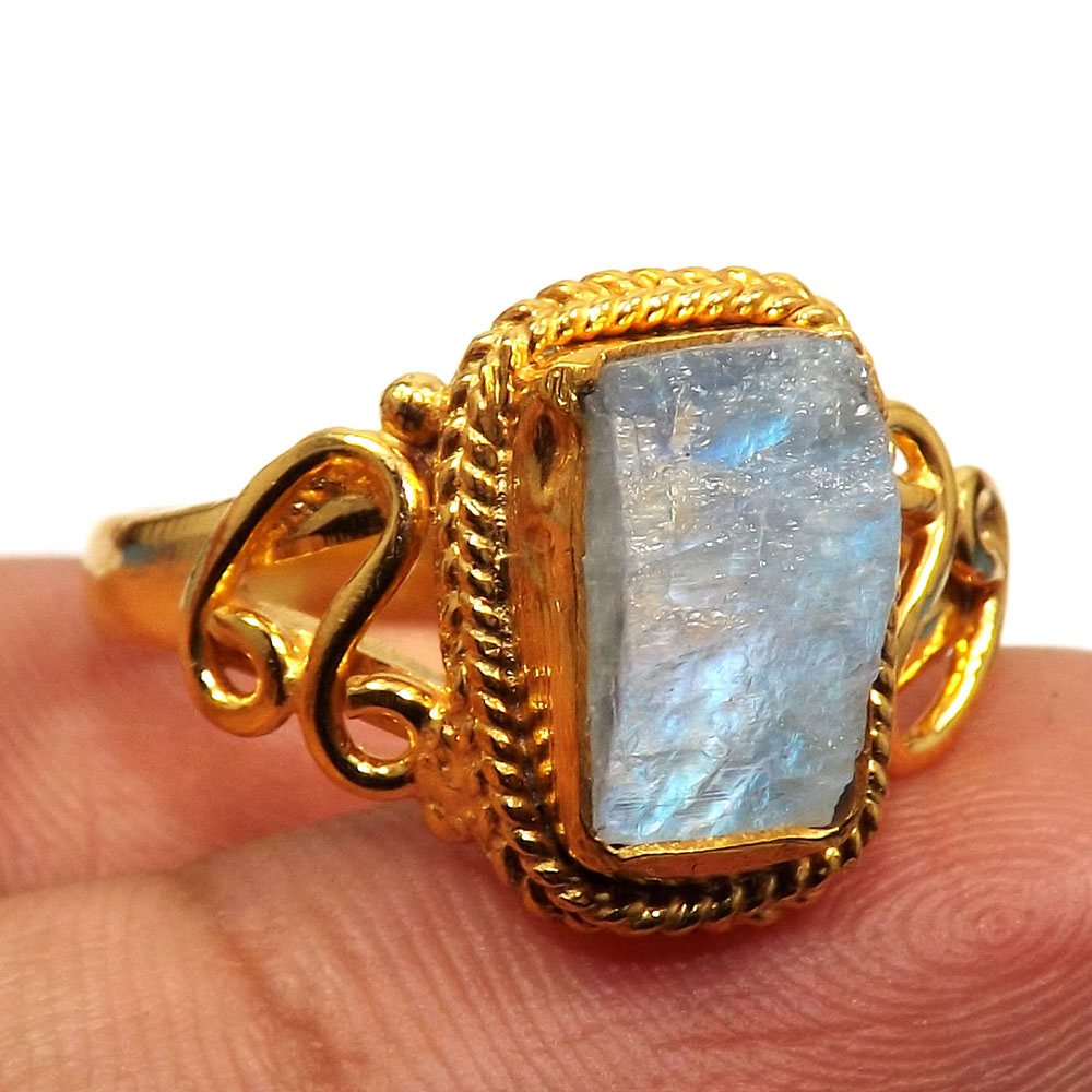 Rainbow Moonstone Rough O - BDR997-Natural Rough Stone Made In Brass ...