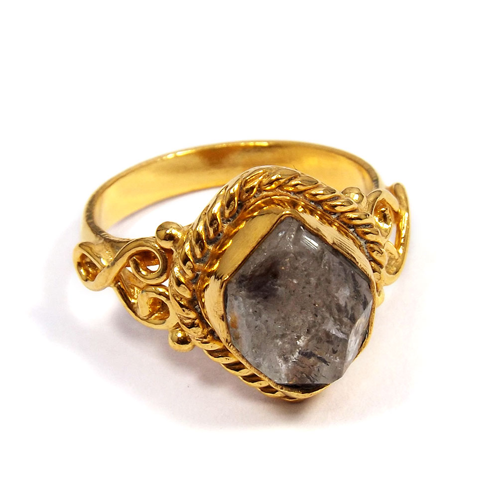 Herkimer Diamond Rough - G BRR900 - Indian Factory Design Gold Plated ...