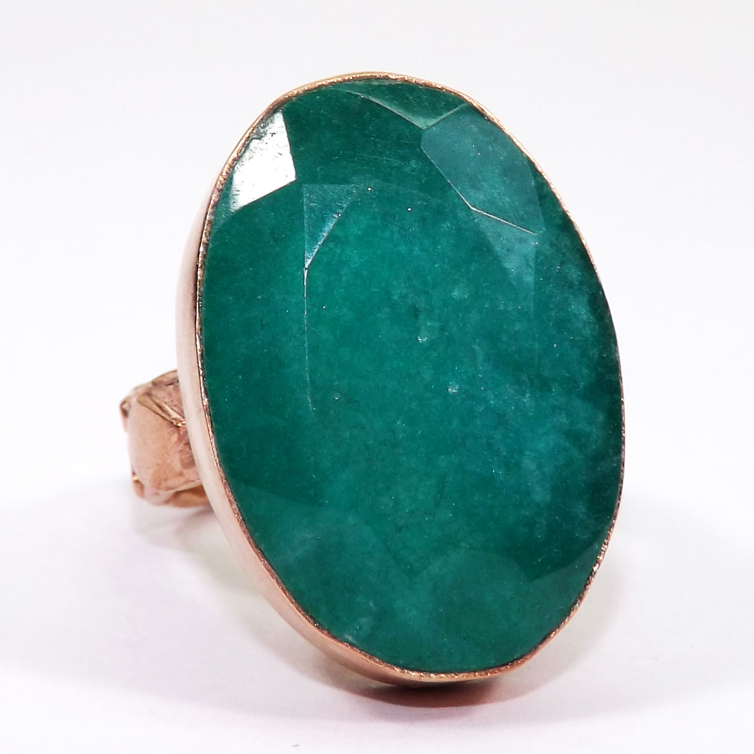 Green Corundum Cut C - GR975-Designer Cabochon Gemstone Brass with Rose ...