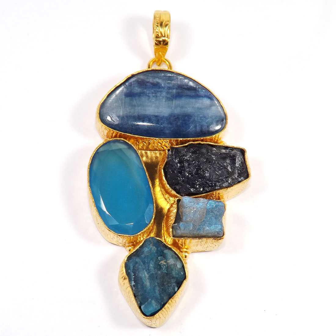 Blue Kynite,Blue Chalcedony,Tektite & Labradorite O - CKP987-Amazing ...